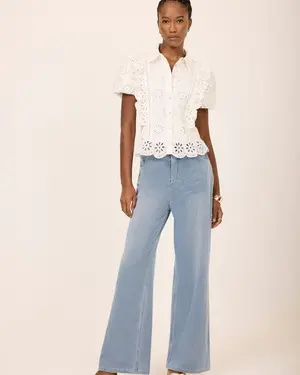 Mint Velvet Stretch Denim Wide Leg Travel Jeans