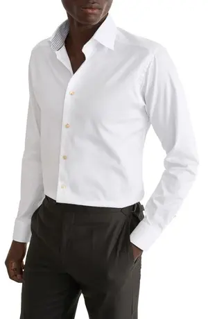 Eton Contemporary Fit Geometric Detail Shirt - White