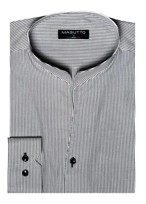 MASUTTO London Tulip Stand Up Collar Long Sleeve Shirt - Black