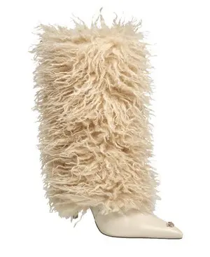 True Religion True Religion Faux Fur Trimmed Knee High Boots Beige