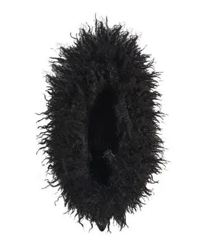True Religion Faux Fur Trimmed Knee High Boots - Black