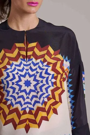 MAISON COMMON Printed Silk Tunic
