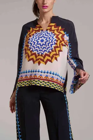 MAISON COMMON Printed Silk Tunic