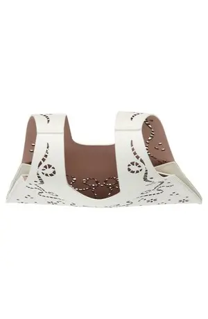 Simone Rocha Mini Lasercut Leather Shopper - Cream