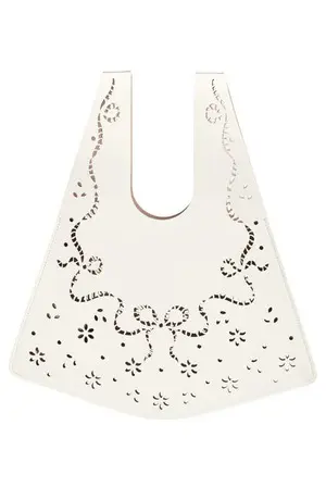 Simone Rocha Mini Lasercut Leather Shopper Bag - Cream