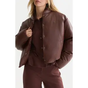 Scotch & Soda Faux Leather Puffer Jacket