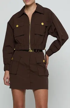 L'Agence Kade Cargo Pocket Cropped Windbreaker
