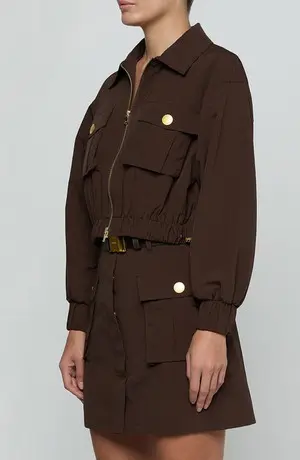 L'Agence Kade Cargo Pocket Cropped Windbreaker
