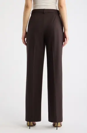 TAHARI ASL Birdseye Straight Leg Career Pants