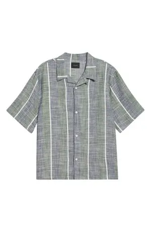 PACSUN Sunset Cotton Slub Camp Shirt - Green