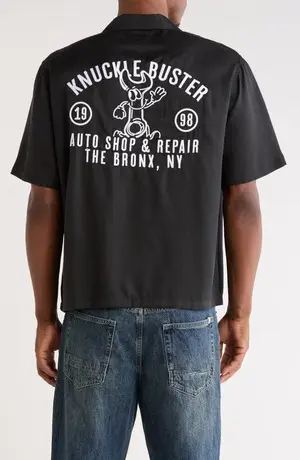 PACSUN Buster Short Sleeve Button-up Camp Shirt