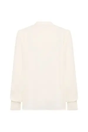 MAISON COMMON V-neck Blouse With Long Sleeves - Ecru
