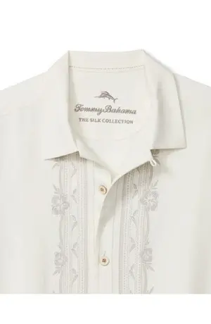 Tommy Bahama Isle Do Embroidered Silk Camp Shirt