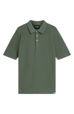 Scotch & Soda Regular Fit Structured Knit Cotton Polo