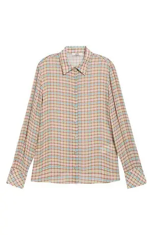 SIEDRES Lottie Check Crepe Button-up Shirt