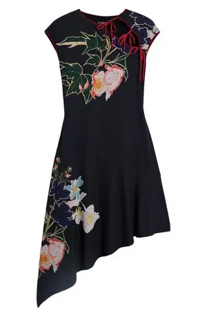 Desigual Floral Handkerchief Hem Jersey Dress