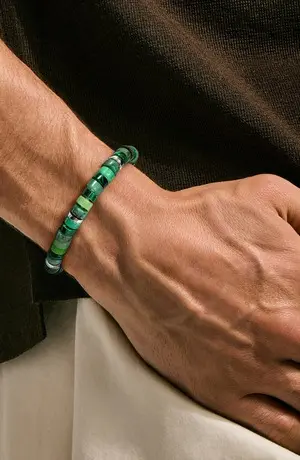 John Hardy Heishi Sterling Stone Bracelet