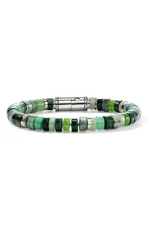 John Hardy Heishi Sterling Stone Bracelet