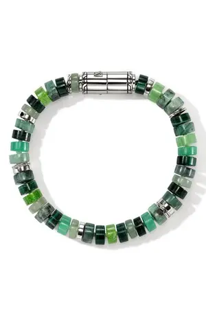 John Hardy Heishi Sterling Stone Bracelet