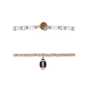 HALLMARK Game Day 4-piece Football Bracelet Set