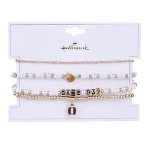 HALLMARK Game Day 4-piece Football Bracelet Set