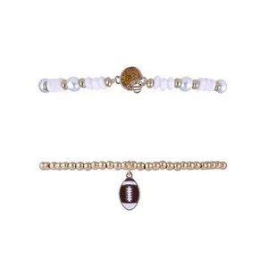 HALLMARK Game Day 4-piece Football Bracelet Set