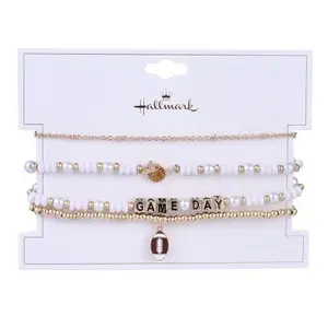 HALLMARK Game Day 4-piece Football Bracelet Set