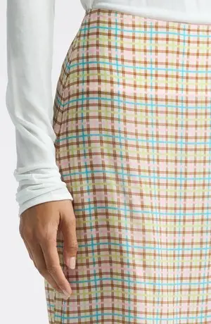 SIEDRES Colette Check Crepe Skirt