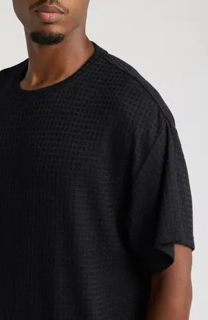 RIZORT Jenaro Waffle Knit T-shirt - Black