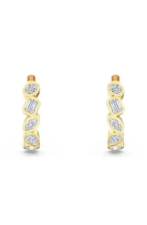 EVERLEE Multi-shape Bezel Lab Diamond Hoop Earrings In 14k