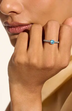 John Hardy Heishi Sterling Topaz Ring