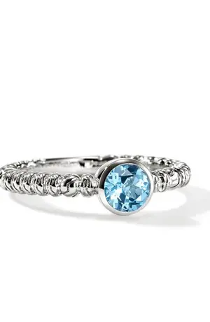 John Hardy Heishi Sterling Topaz Ring