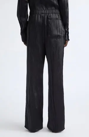 COURREGES Crinkled Satin Wide Leg Pants