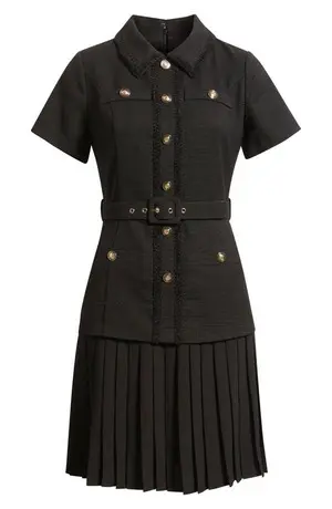 Tahari Mixed Media Shirtdress