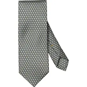 Eton Printed Silk Tie - Medium Green