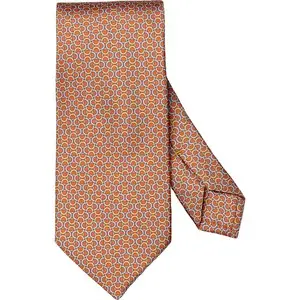 Eton Printed Silk Tie - Medium Orange