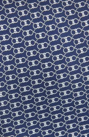 FERRAGAMO Zoe Gancini Print Silk Tie