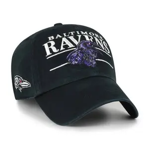 '47 Baltimore Ravens Throwback Graphic Clean Up Adjustable Hat - Black