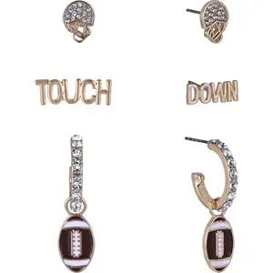 HALLMARK Game Day Trio Earring Set - Brown