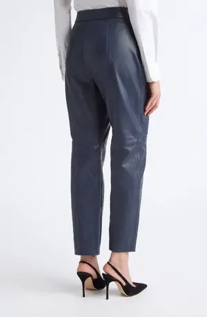 St. John Leather Paneled Boot-cut Trousers
