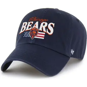 '47 Chicago Bears American Flag Clean Up Adjustable Hat - Navy