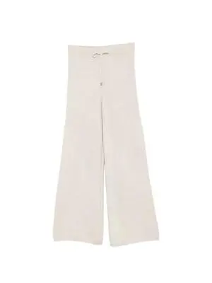 N.peal Honeycomb-knit Cashmere Trousers - Neutrals