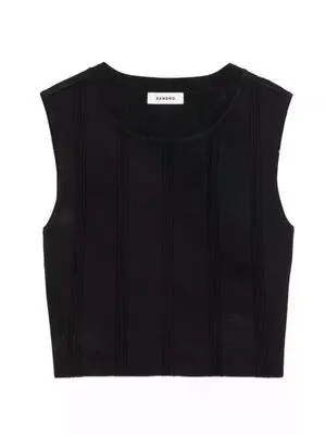 Sandro Crewneck Sleeveless Cropped Top