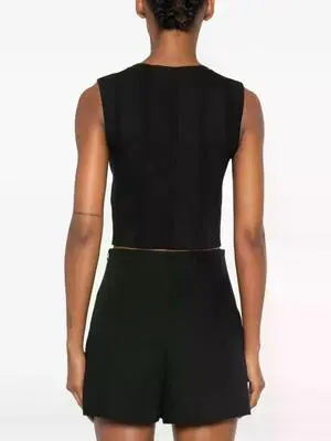 Sandro Crewneck Sleeveless Cropped Top