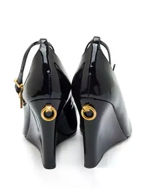 Valentino Garavani Patent Leather Ringstud Wedge Pumps