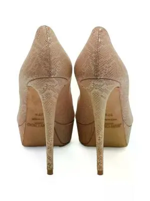 JIMMY CHOO Embossed Snakeskin Effect Platform Stiletto Pumps