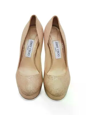 JIMMY CHOO Embossed Snakeskin Effect Platform Stiletto Pumps