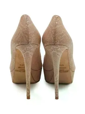JIMMY CHOO Embossed Snakeskin Effect Platform Stiletto Pumps
