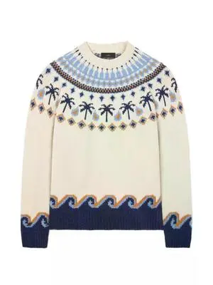 Alanui Jacquard-knit Fair Isle Sweater - Neutrals