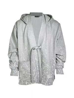MOSTLY HEARD RARELY SEEN Paint-embroidered Kimono Hoodie - Grey